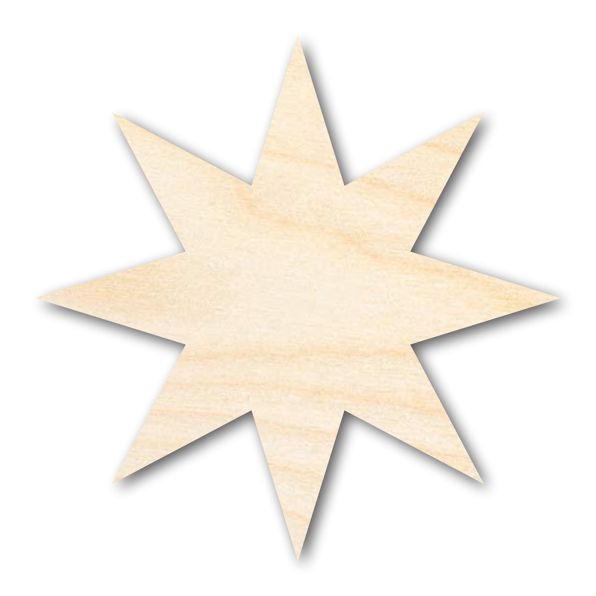 Unfinished Wood 8-Pointed Star Shape | DIY Craft Cutout | Up to 36 ...