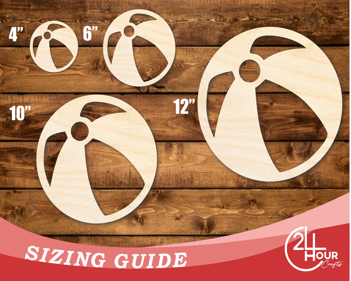 Unfinished Wood Beach Ball Shape | DIY Craft Cutout | up to 46" DIY ...