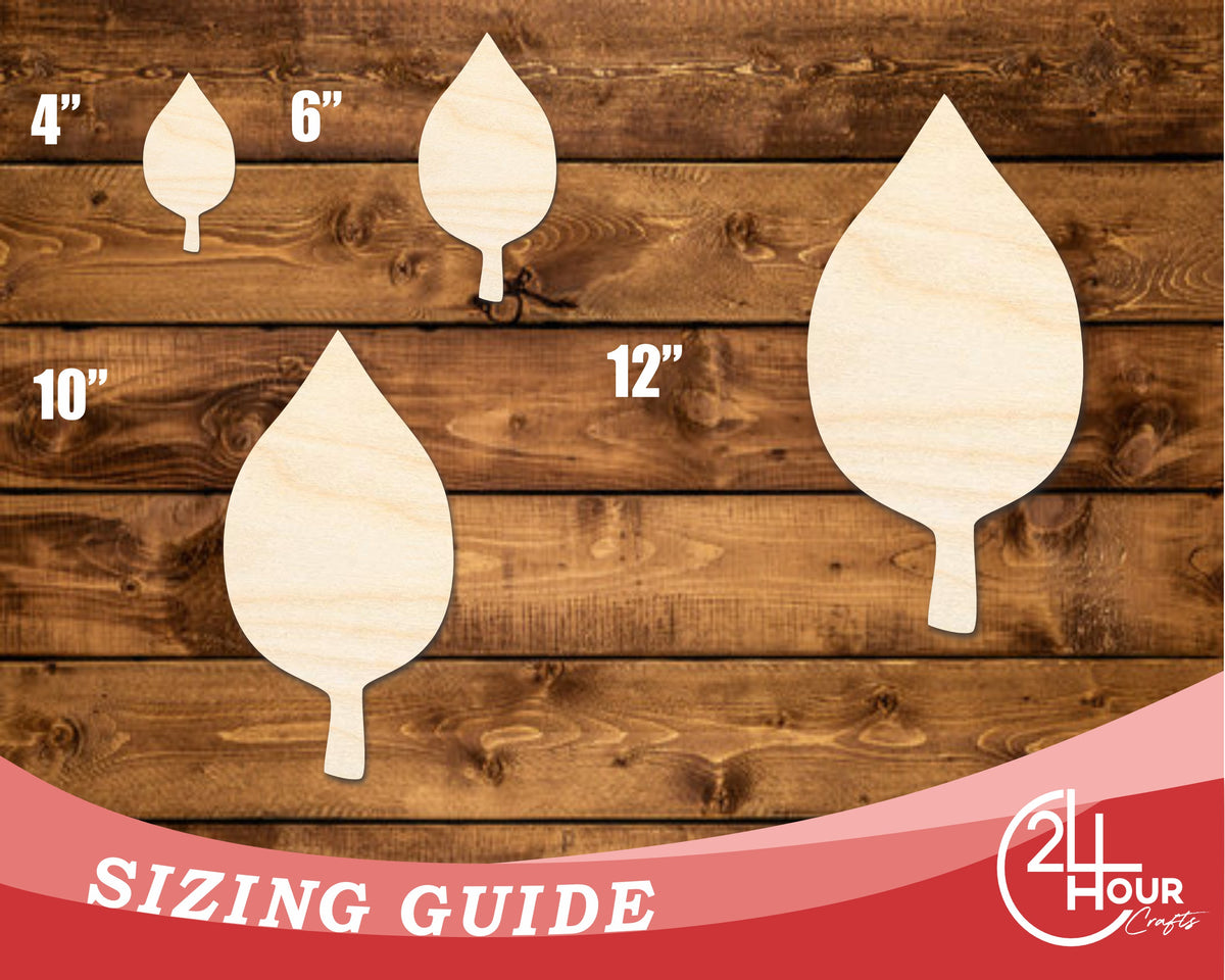 Unfinished Wood Simple Fall Leaf Shape | DIY Craft Cutout | up to 46 ...