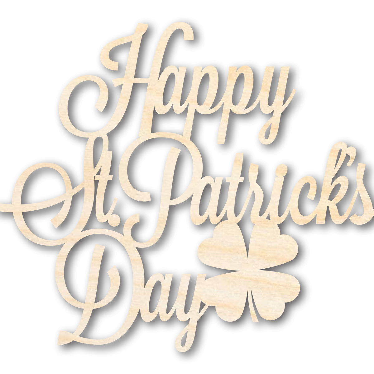 Unfinished Wood Happy St. Patrick's Day Shape | DIY Craft Cutout | up ...