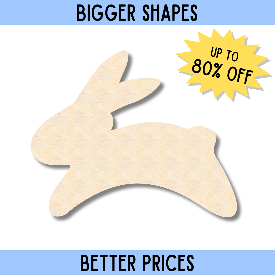 Bigger Better | Unfinished Wood Simple Bunny Shape | DIY Craft Cutout ...