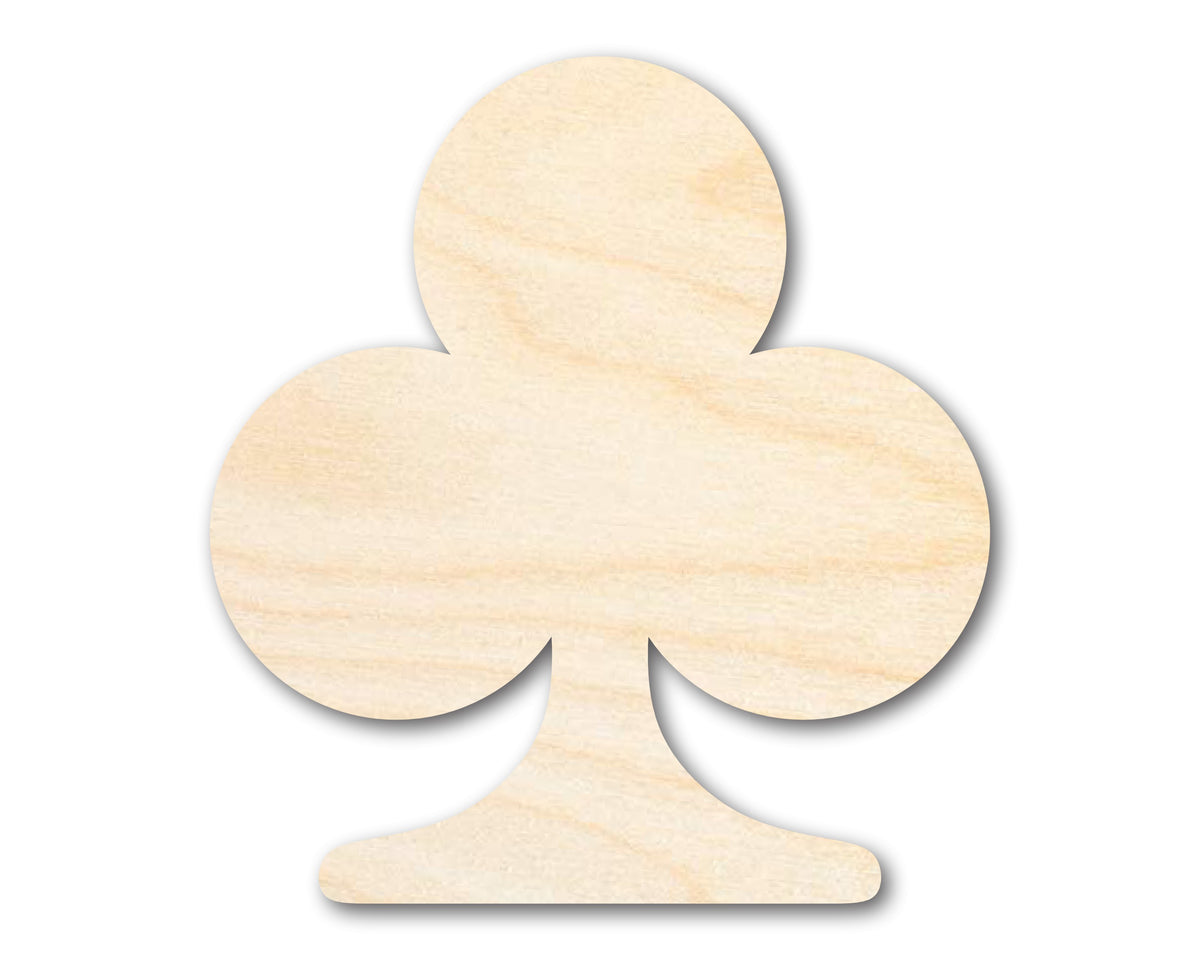 Unfinished Wood Club Shape | DIY Playing Cards Craft Cutout | Up to 36 ...