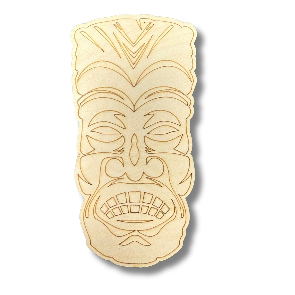 Unfinished Wood Etched Tiki Shape | Paint By Line Crafts | up to 30" D ...