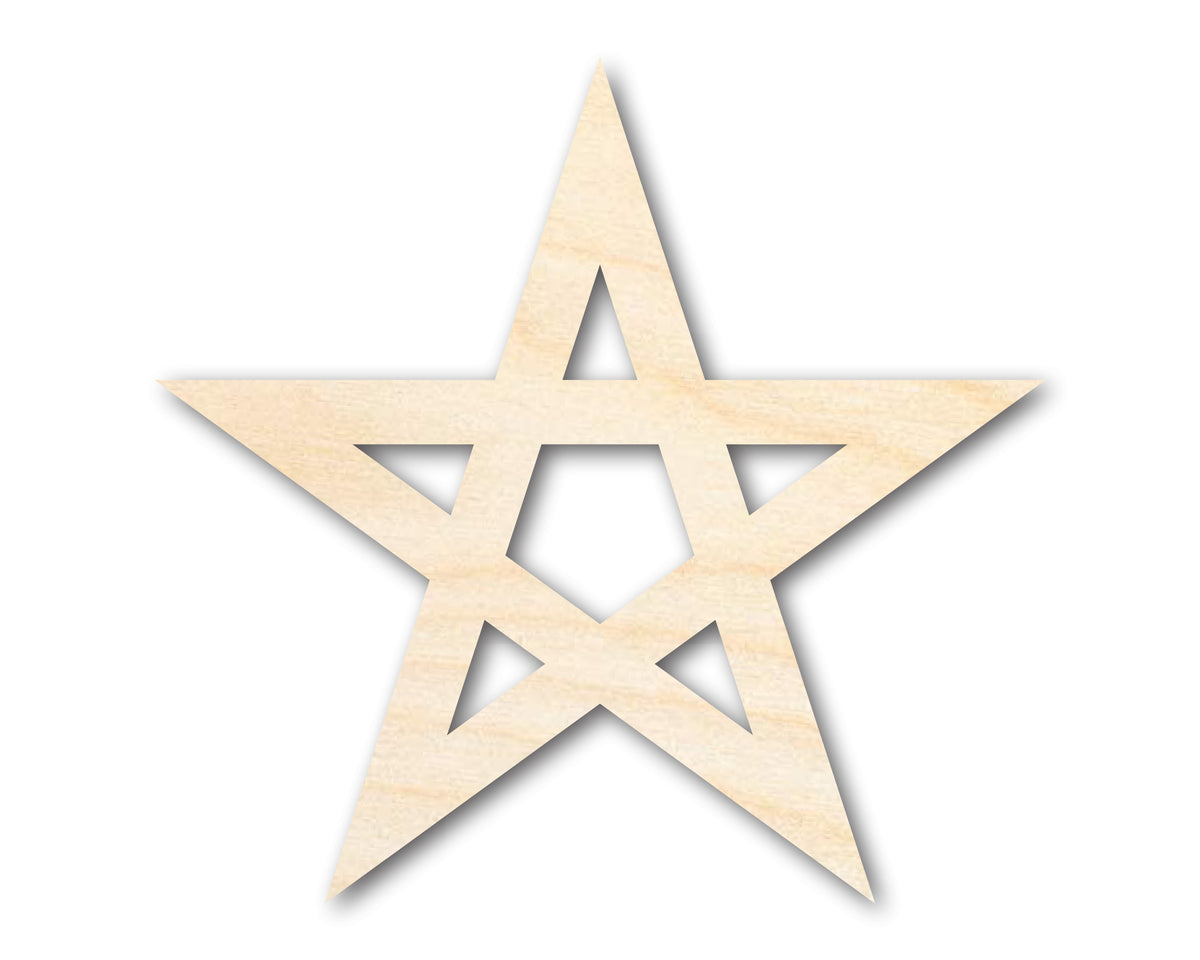 Unfinished Wood Pentagram Shape | Craft Cutout | up to 46" DIY – 24 ...