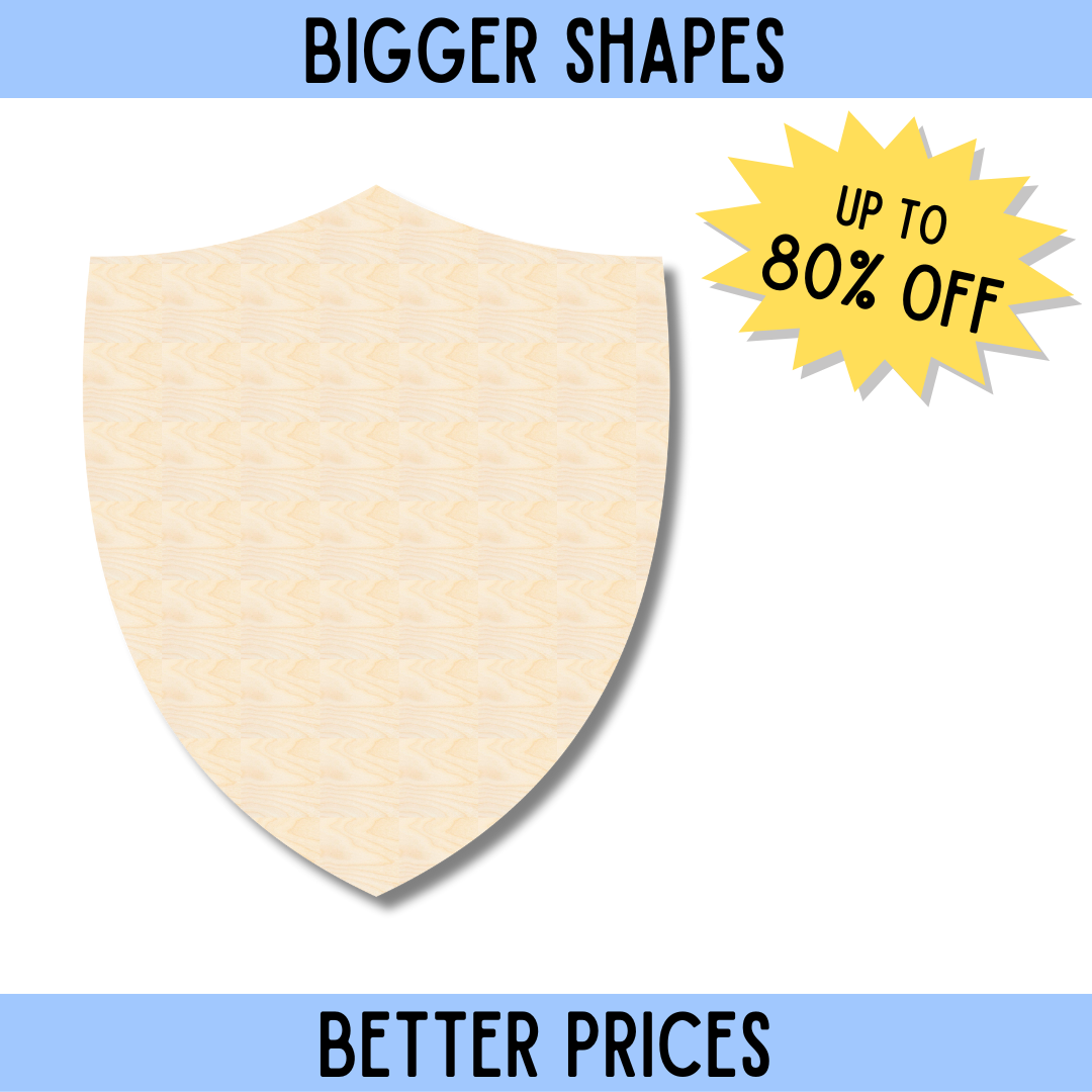 Bigger Better | Unfinished Wood Shield Shape | DIY Craft Cutout – 24 ...