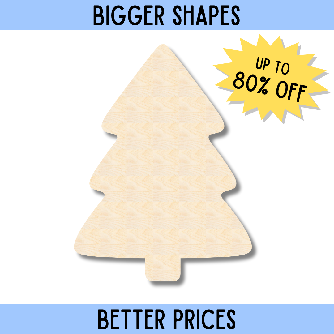 Bigger Better | Unfinished Wood Simple Christmas Tree Shape | DIY Craf ...