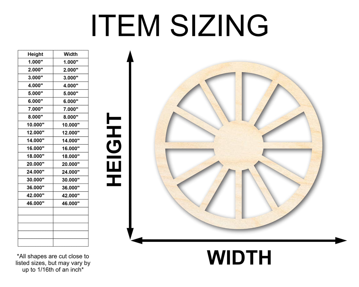 Unfinished Wood Wagon Wheel Shape | Rustic Farmhouse | DIY Craft Cutou ...