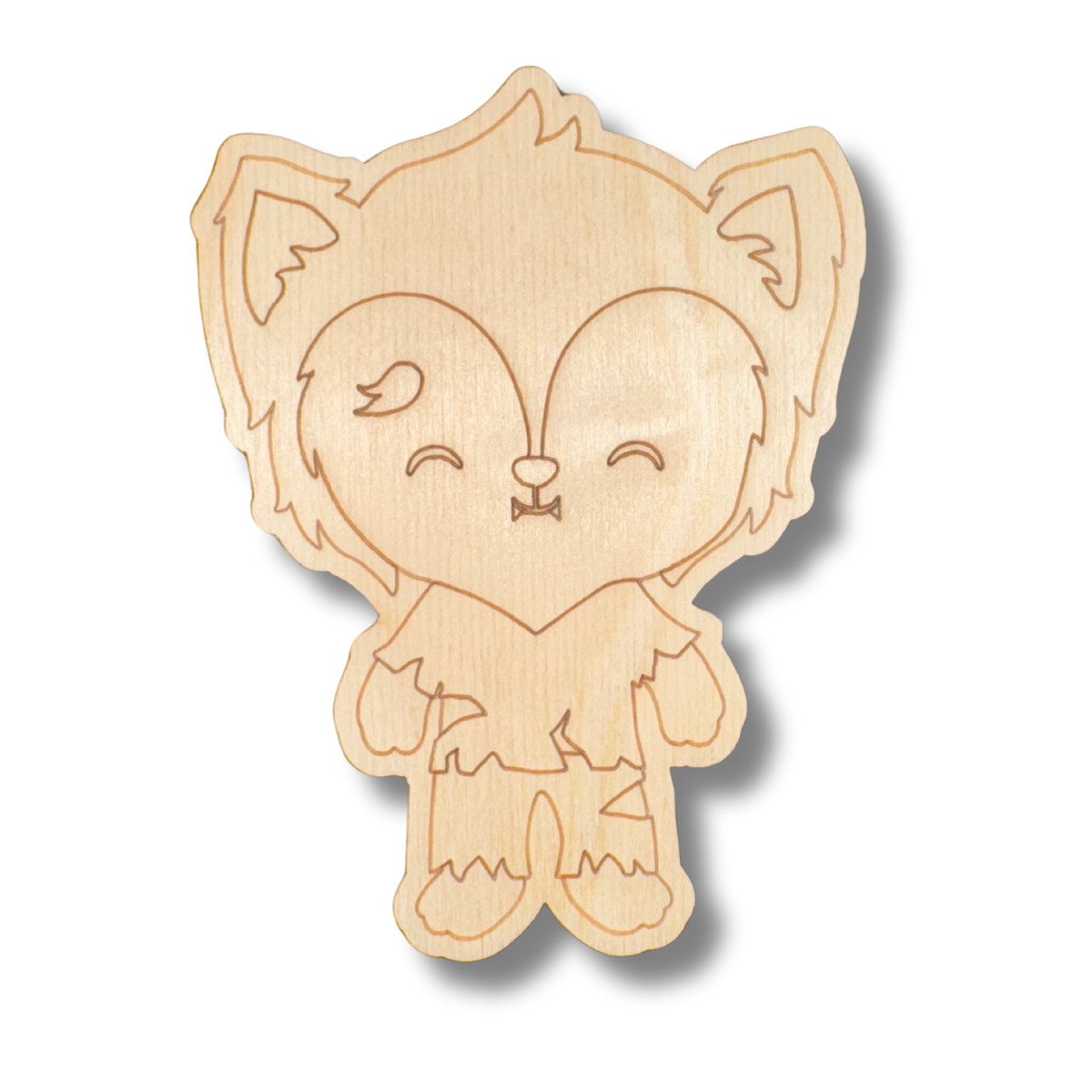 Unfinished Wood Etched Werewolf Shape | Paint By Line Crafts | up to 3 ...