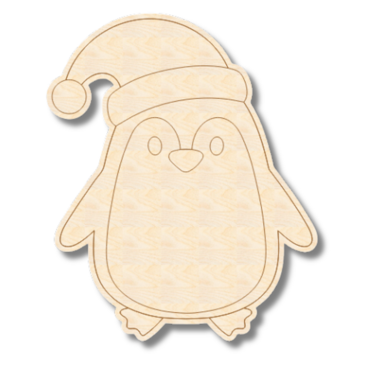 Unfinished Wood Etched Winter Penguin Shape | Paint By Line Crafts | u ...