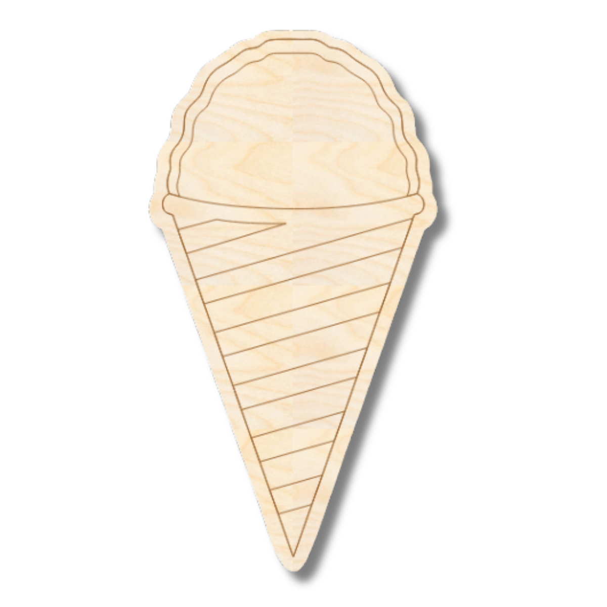 Unfinished Wood Etched Snow Cone Shape | Paint By Line Crafts | up to ...