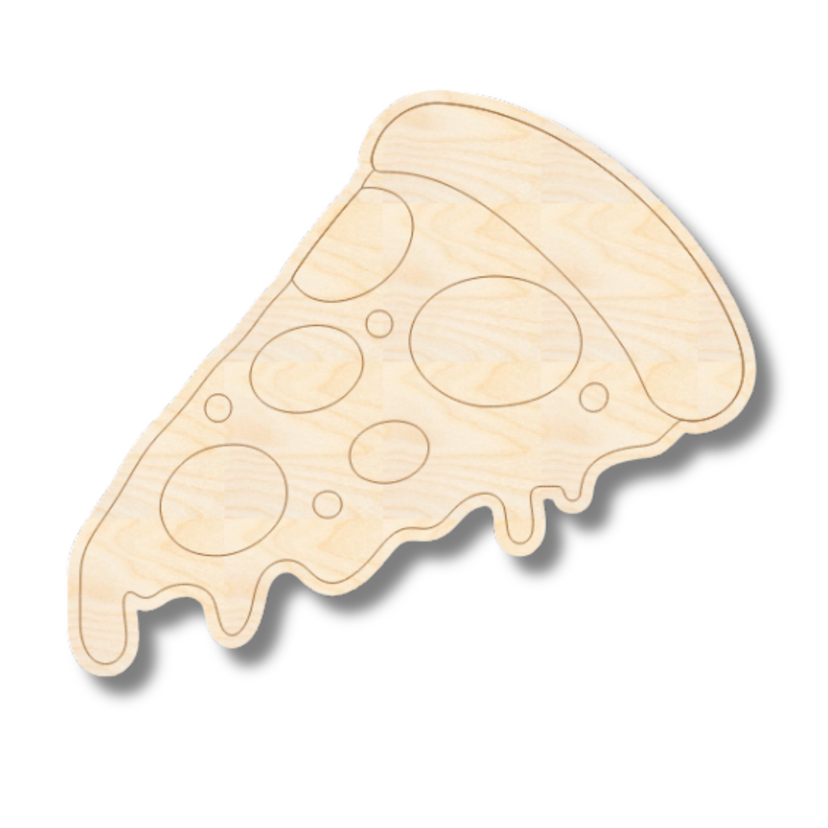 Unfinished Wood Etched Pizza Slice Shape | Paint By Line Crafts | up t ...