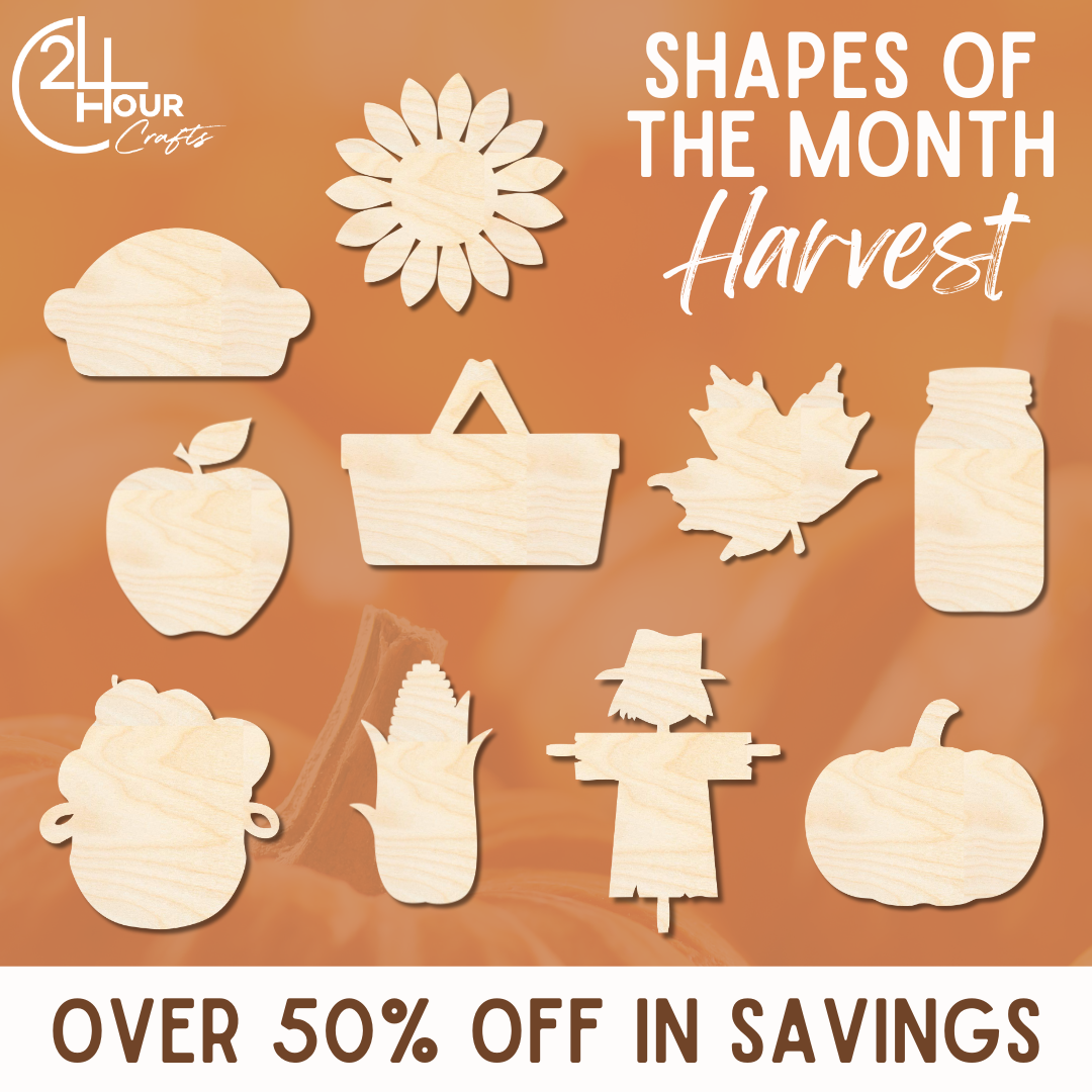 September Shape of the Month | Pumpkin Wood Cutout | Harvest | Unfinis ...