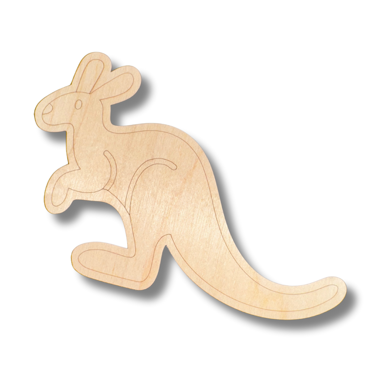 Unfinished Wood Etched Kangaroo Shape | Paint By Line Crafts | up to 3 ...