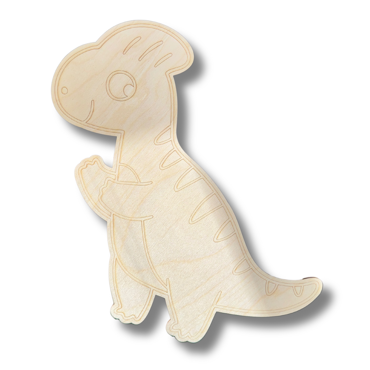 Unfinished Wood Etched Parasaurolophus Shape | Paint By Line Crafts ...