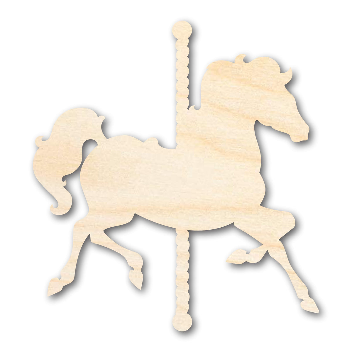 Unfinished Wood Carousel Horse Shape | Amusement Park | Craft Cutout ...