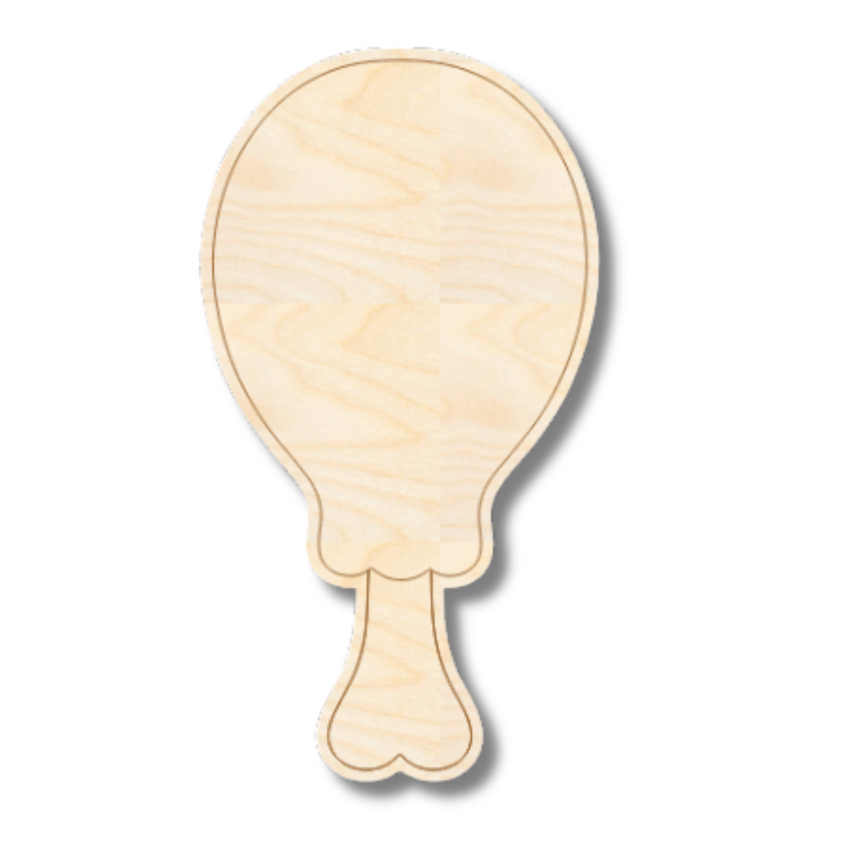 Unfinished Wood Etched Chicken Leg Shape | Paint By Line Crafts | up t ...