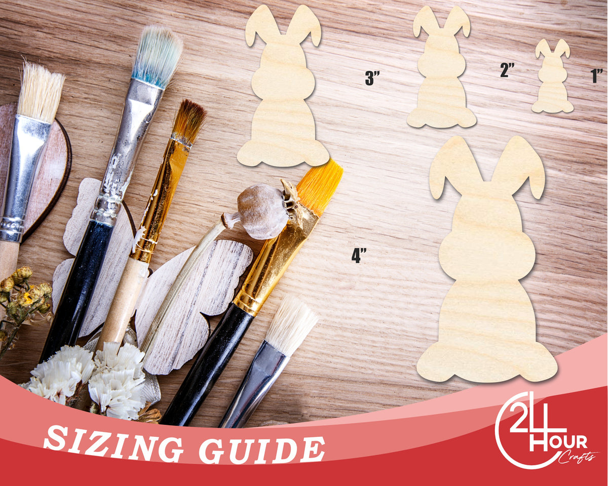 Unfinished Sitting Bunny Silhouette | Easter | DIY Craft Cutout | up t ...