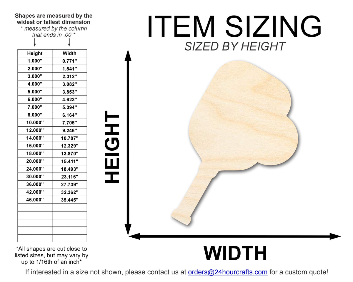 Unfinished Pickleball Paddle and Ball Shape | DIY Craft Cutout | up to ...