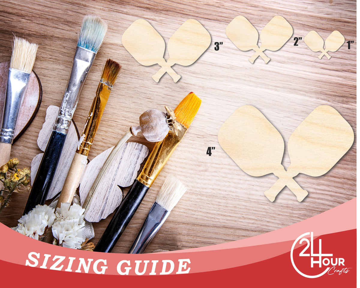 Unfinished Crossed Pickleball Paddle Shape | DIY Craft Cutout | up to ...