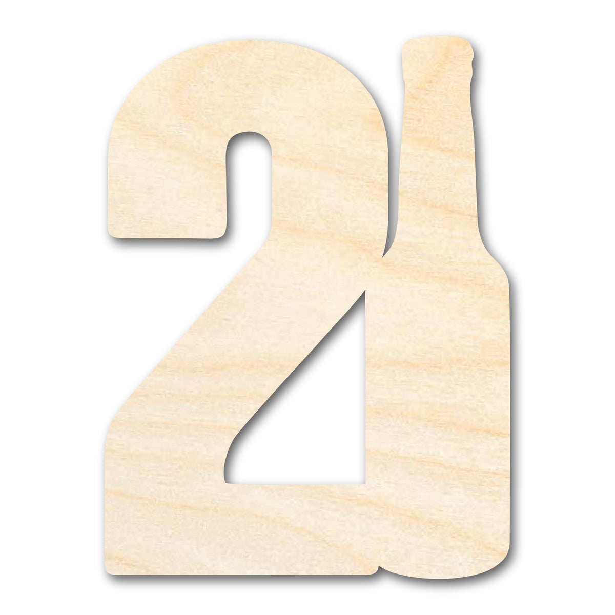 Unfinished Twenty One Bottle Shape | DIY Craft Cutout | up to 46" DIY ...