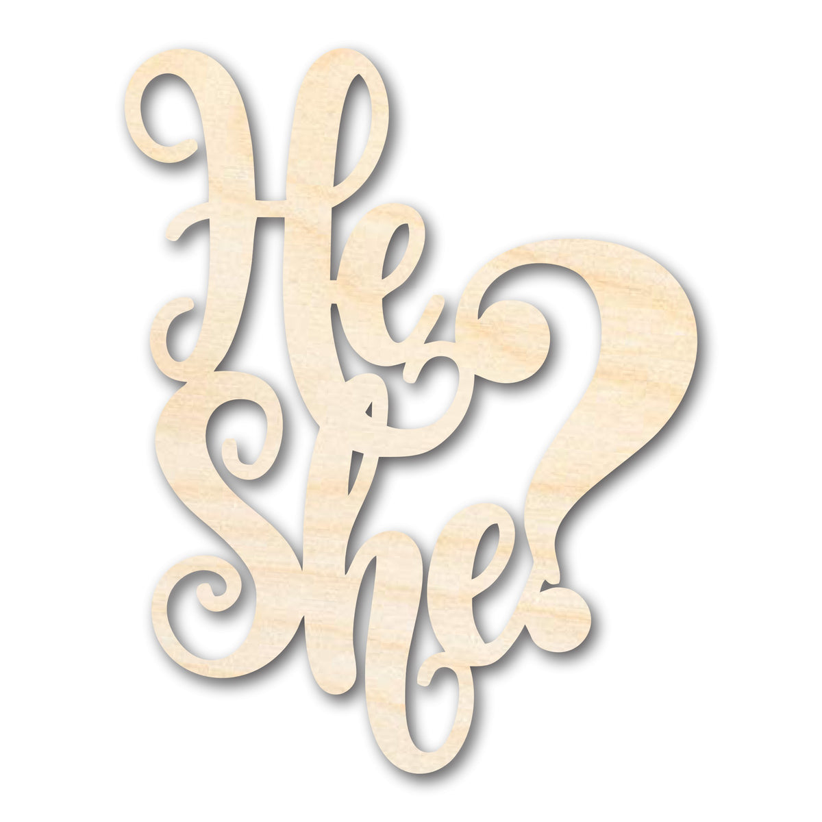 Unfinished He She Sign Shape | DIY Craft Cutout | up to 46" DIY – 24 ...