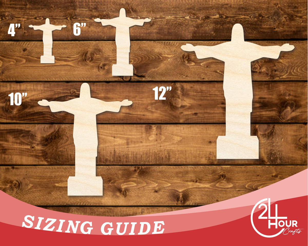 Unfinished Wood Christ the Redeemer Shape | DIY Craft Cutout | up to 4 ...