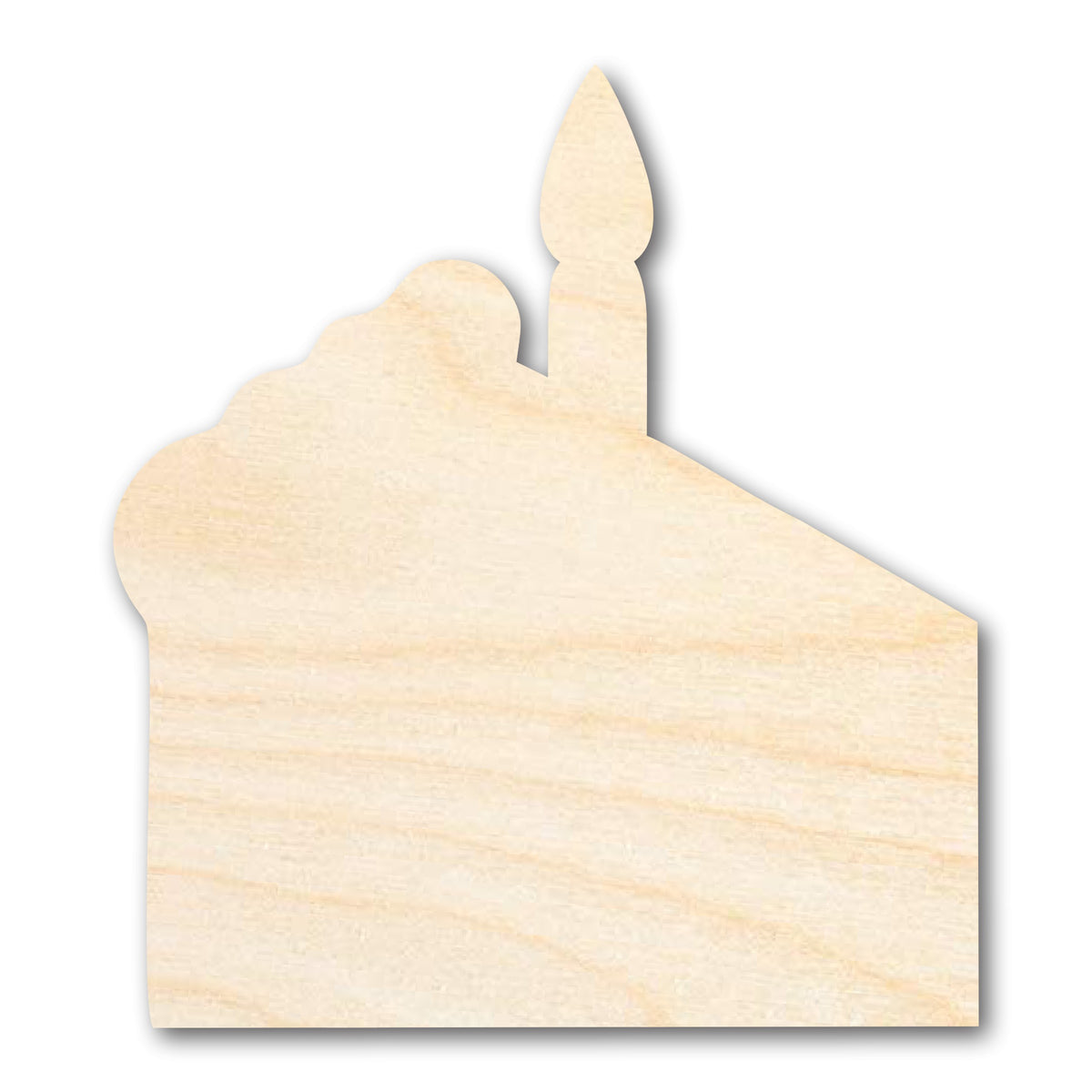 Unfinished Wood Birthday Cake Slice Shape | DIY Craft Cutout | up to 4 ...