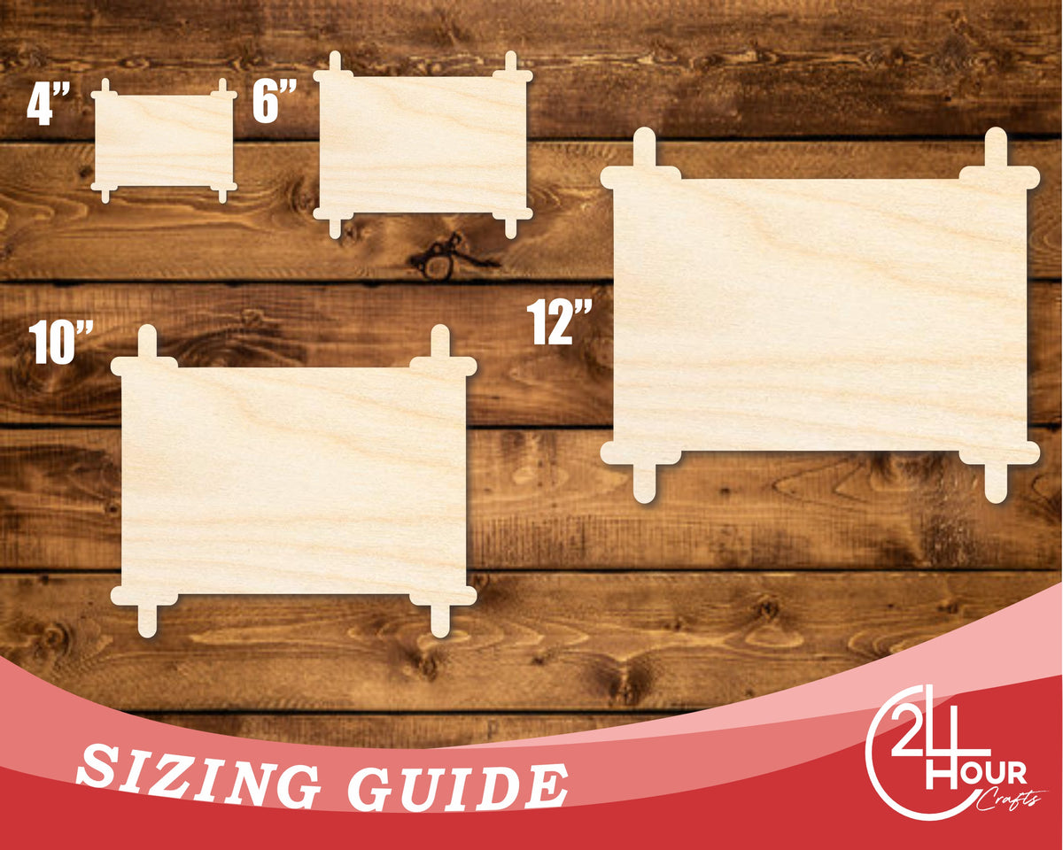 Unfinished Wood Torah Scroll Shape | DIY Craft Cutout | up to 46" DIY ...
