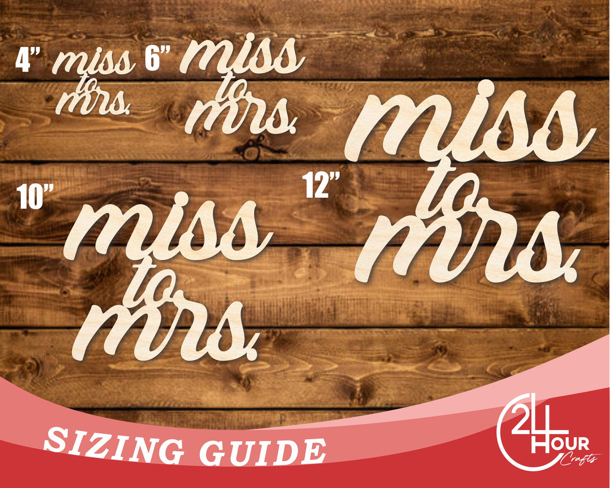 Unfinished Wood Miss to Mrs Shape | DIY Craft Cutout | up to 46" DIY ...