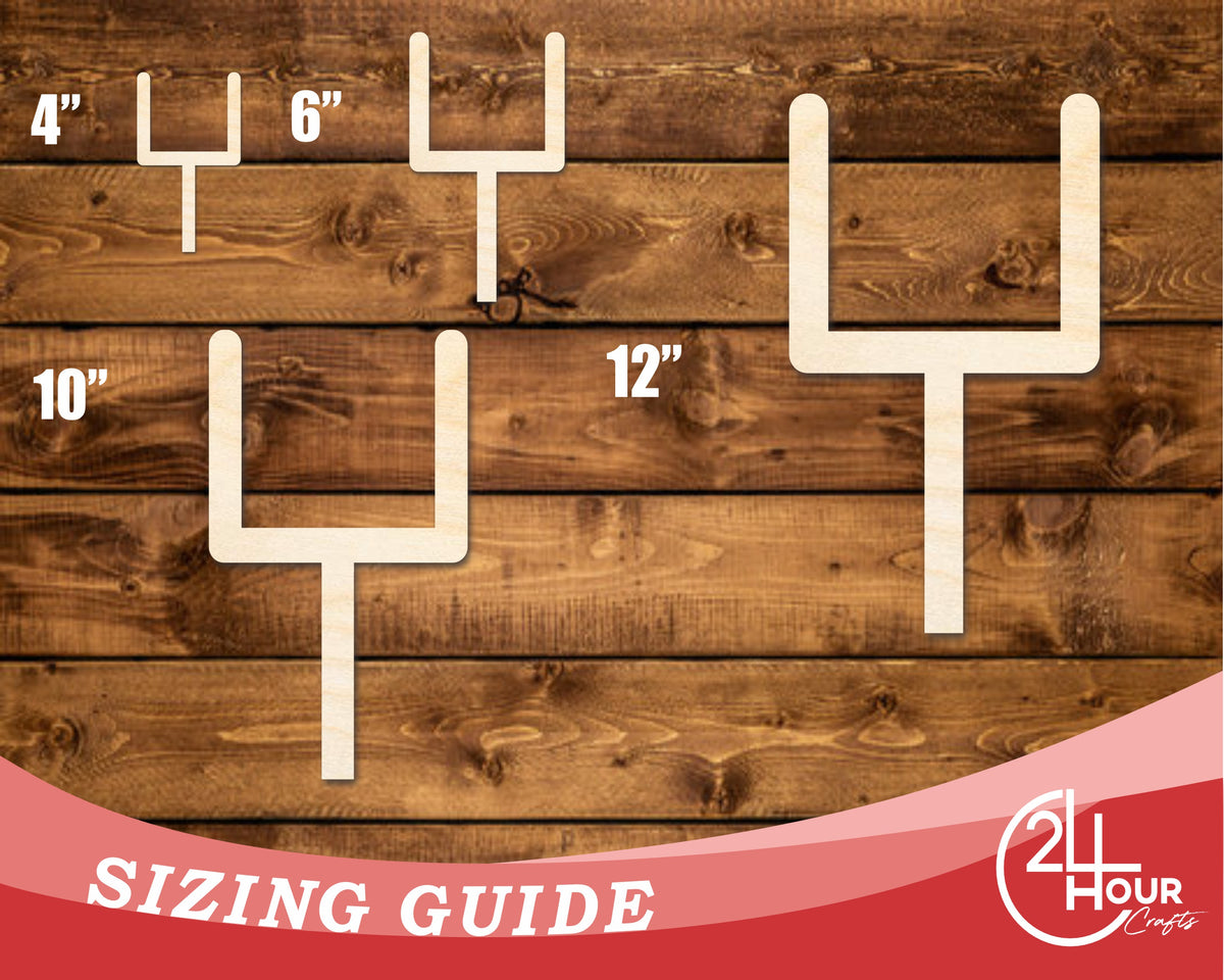 Unfinished Wood Football Field Goal Shape | DIY Craft Cutout | up to 4 ...