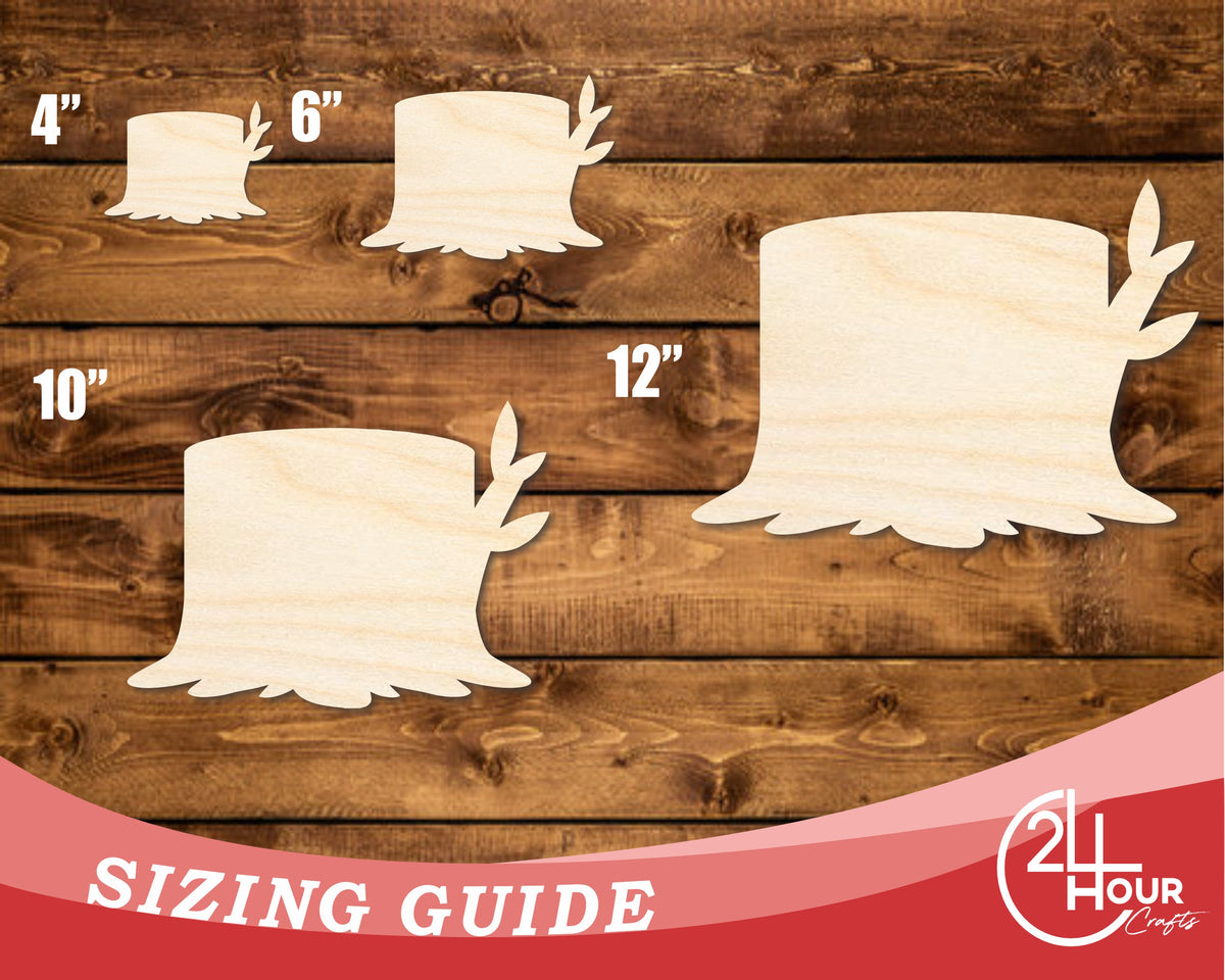 Unfinished Wood Wooden Stump Shape | DIY Craft Cutout | up to 46" DIY ...