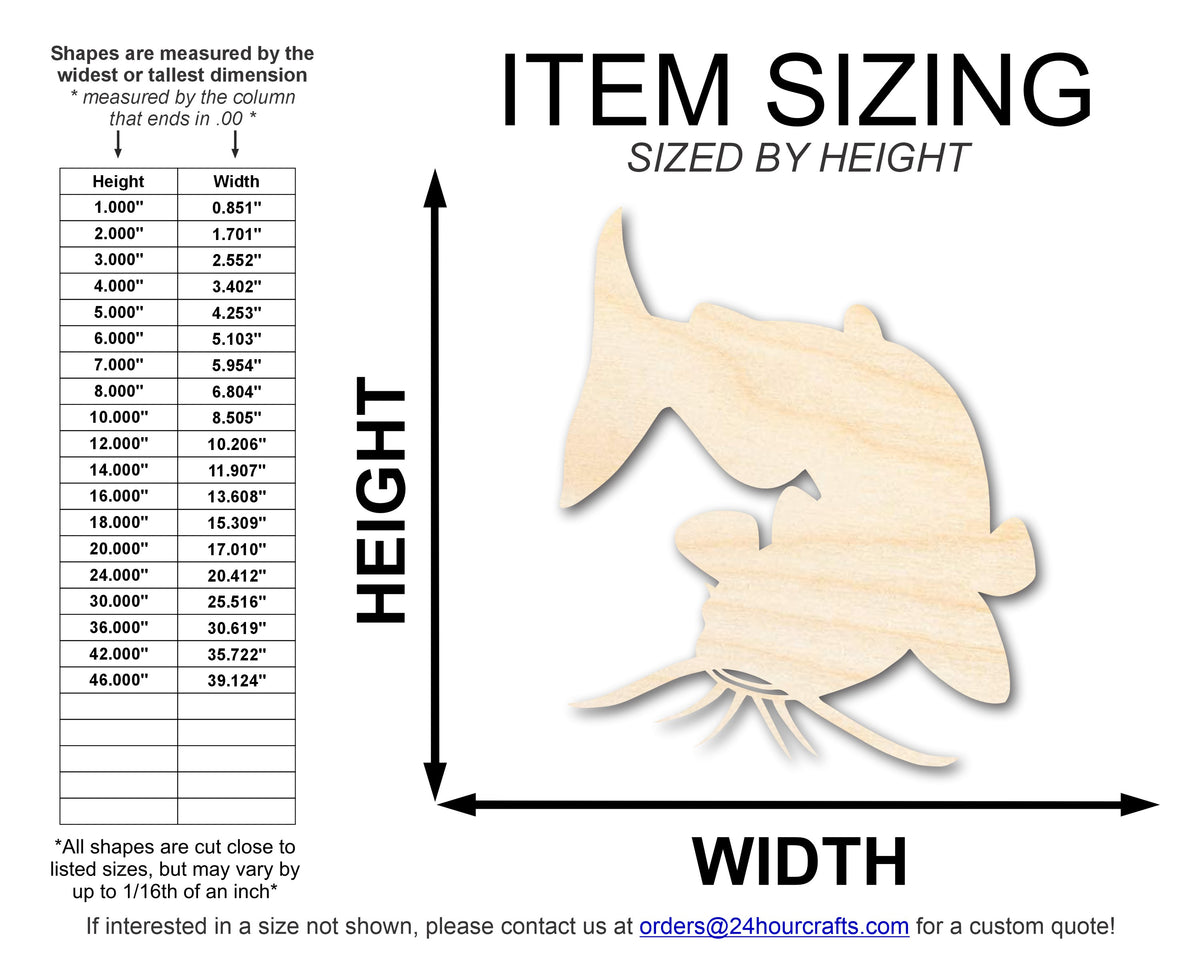 Unfinished Wood Catfish Shape | DIY Craft Cutout | up to 46" DIY – 24 ...