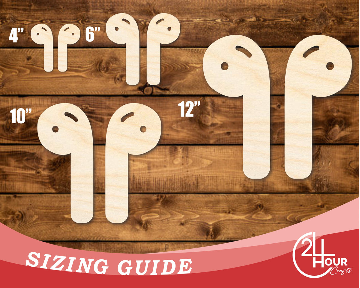 Unfinished Earbuds Shape | DIY Craft Cutout | up to 46" DIY – 24 Hour ...