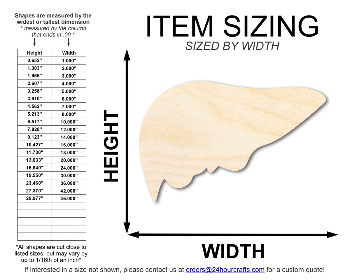 Unfinished Wood Liver Shape | DIY Craft Cutout | up to 46" DIY – 24 ...