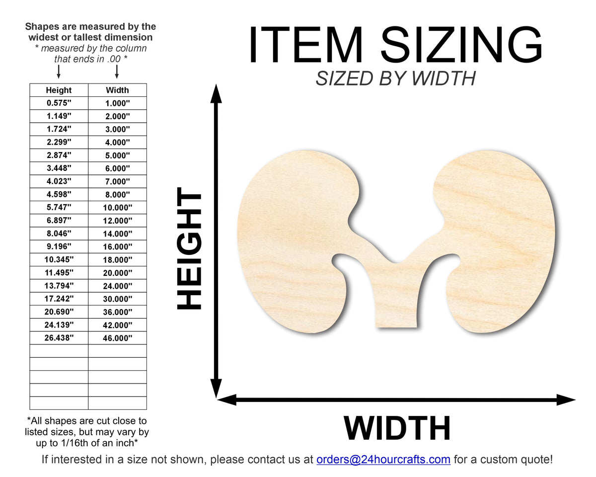 Unfinished Wood Kidney Shape | DIY Craft Cutout | up to 46" DIY – 24 ...
