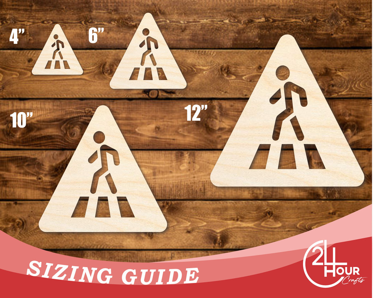 Unfinished Wood Pedestrian Crossing Shape | DIY Craft Cutout | up to 4 ...