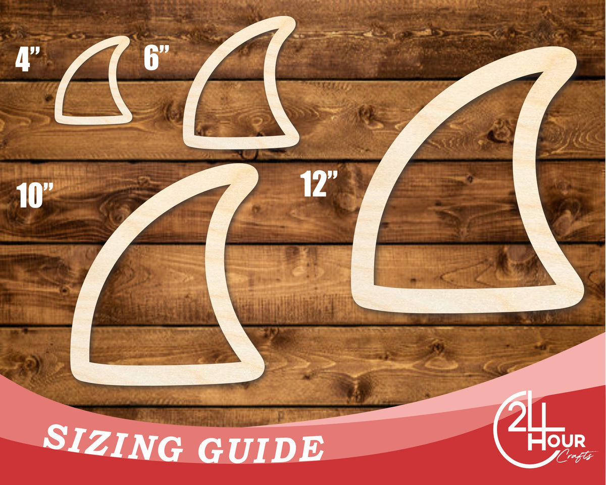 Unfinished Wood Shark Fin Outline Shape | DIY Craft Cutout | up to 46 ...
