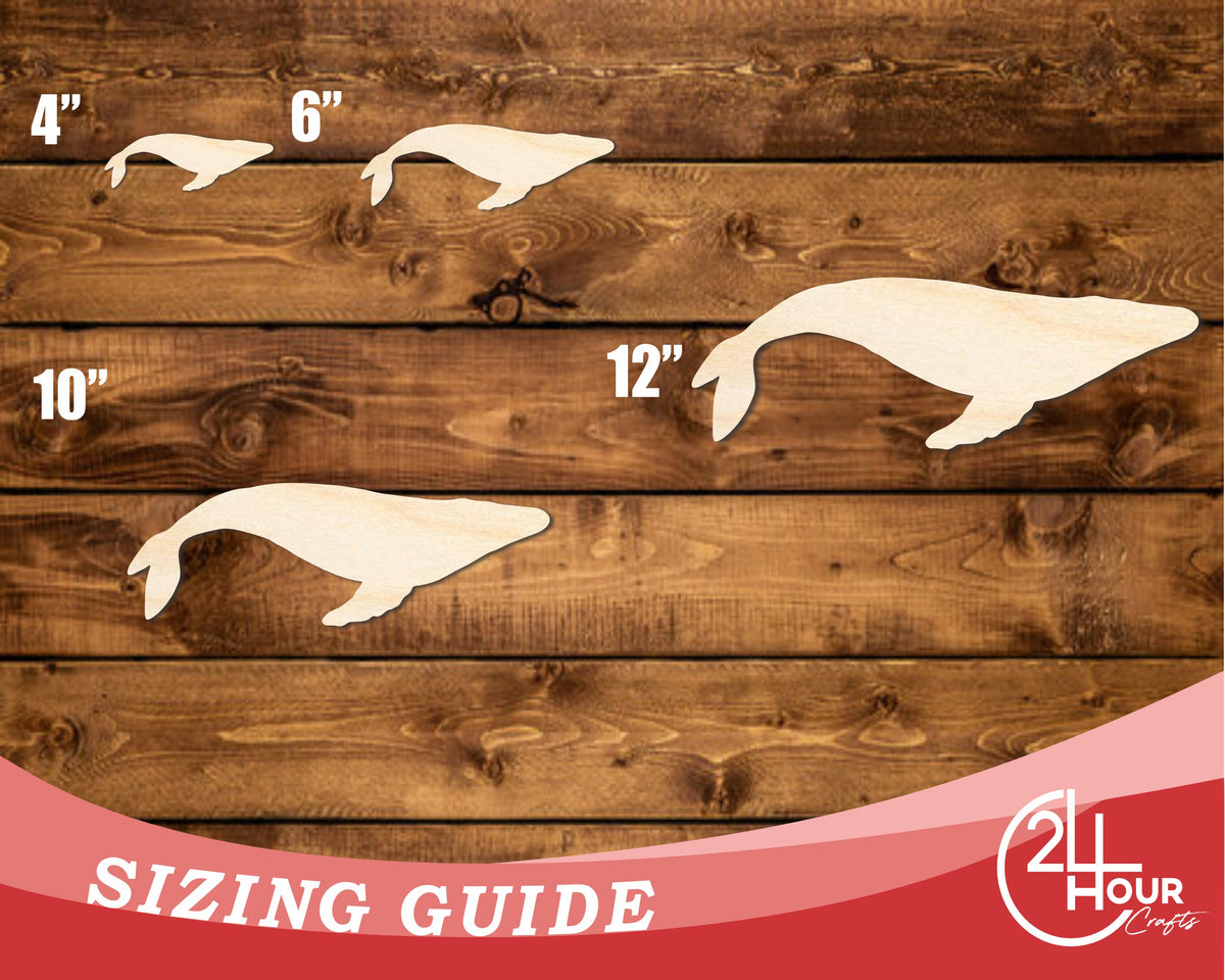 Unfinished Wood Hump Back Whale Shape | DIY Craft Cutout | up to 46" D ...