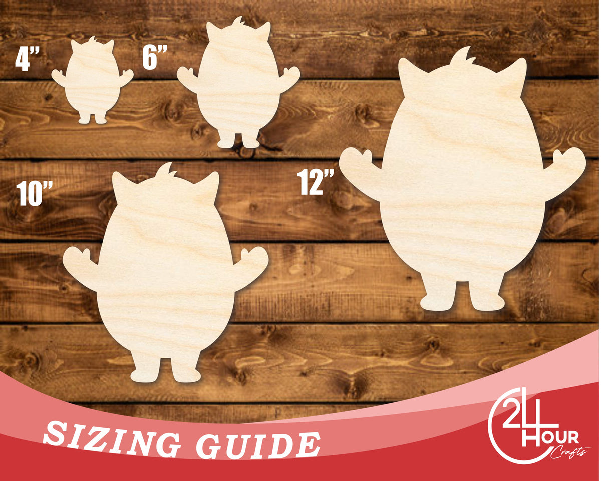 Unfinished Wood Cute Yeti Shape | DIY Craft Cutout | up to 46" DIY – 24 ...