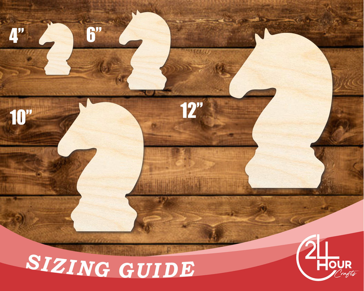 Unfinished Wood Chess Knight Shape | DIY Craft Cutout | up to 46" DIY ...
