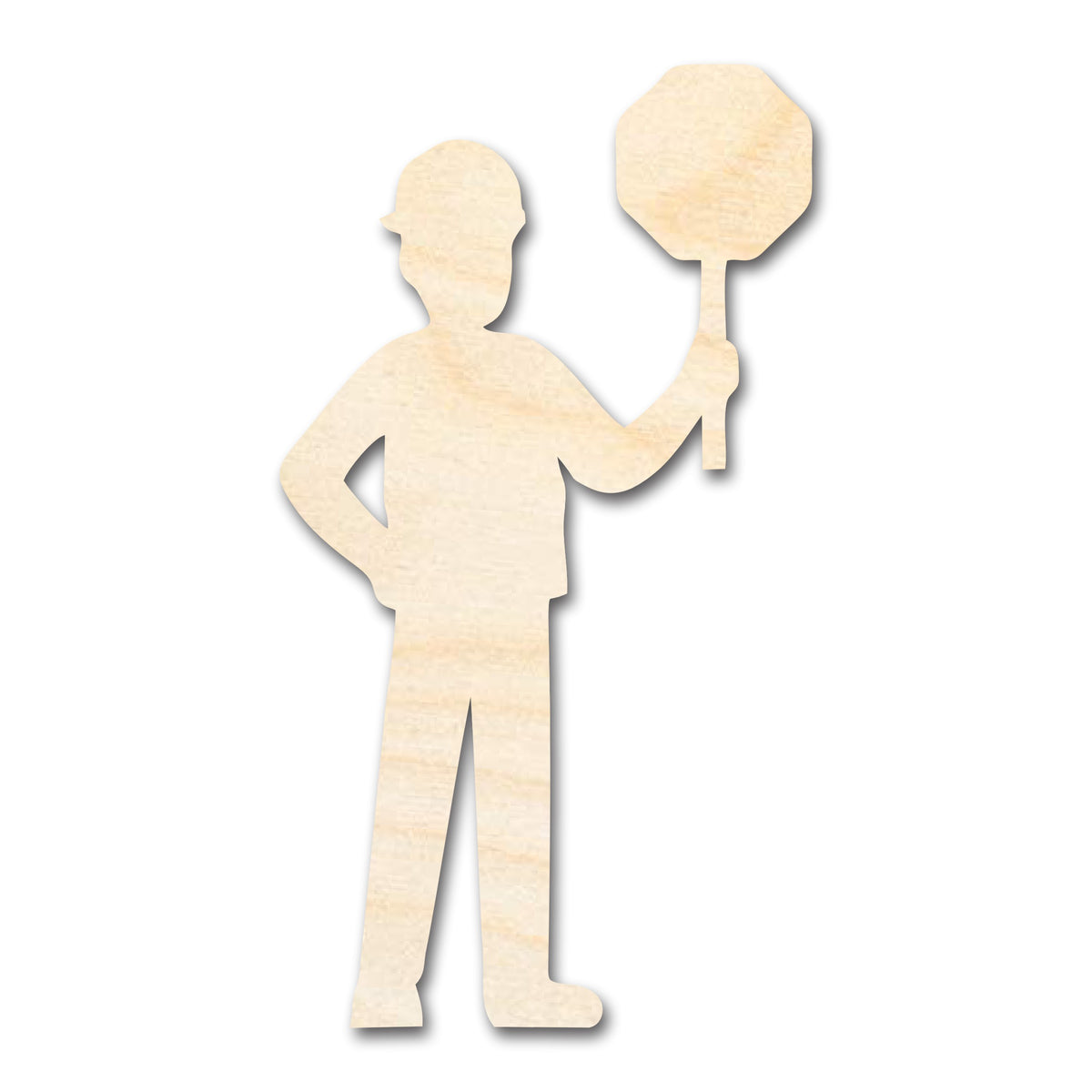 Unfinished Wood Stop Sign Worker Shape | DIY Craft Cutout | up to 46 ...