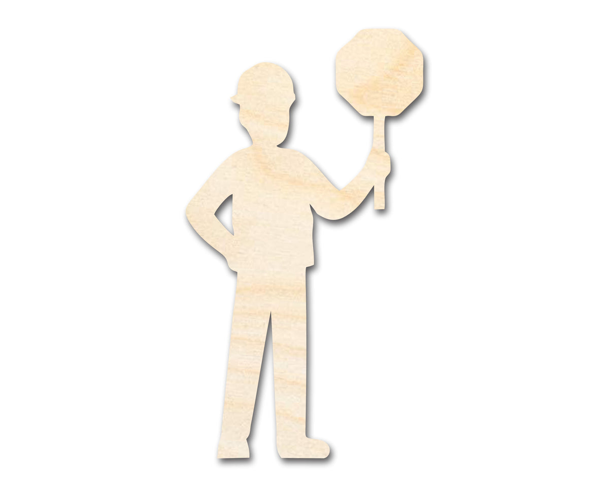Unfinished Wood Stop Sign Worker Shape | DIY Craft Cutout | up to 46 ...