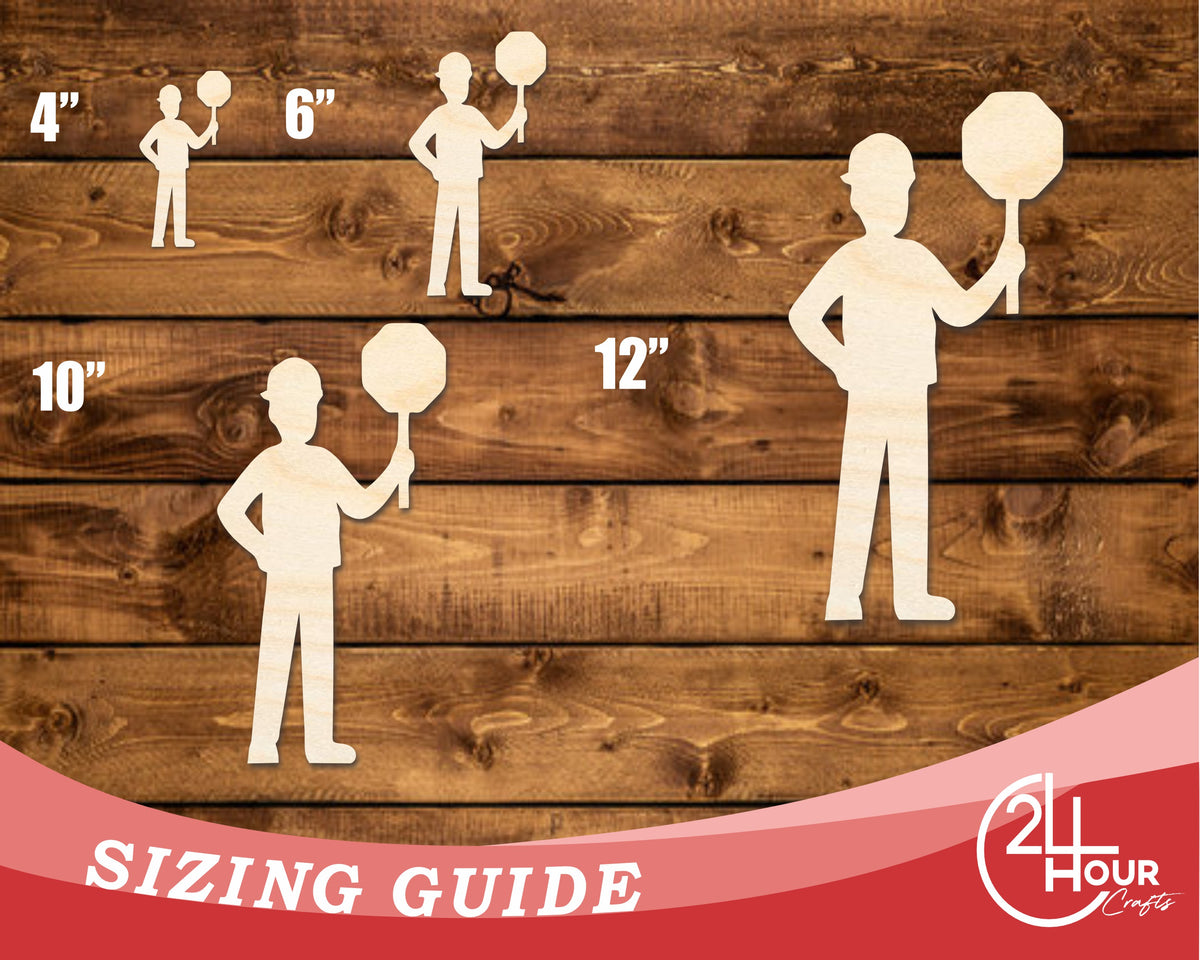 Unfinished Wood Stop Sign Worker Shape | DIY Craft Cutout | up to 46 ...