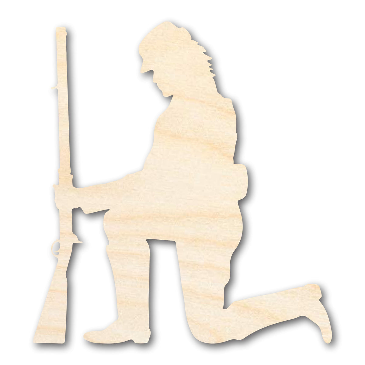Unfinished Wood Kneeling Soldier Shape | DIY Craft Cutout | up to 46 ...