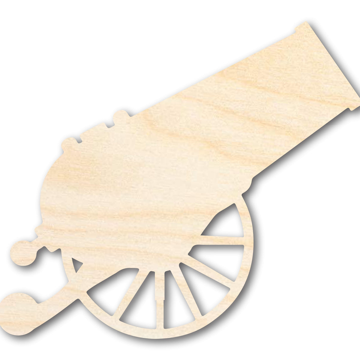 Unfinished Wood Positioned Cannon Shape | DIY Craft Cutout | up to 46 ...