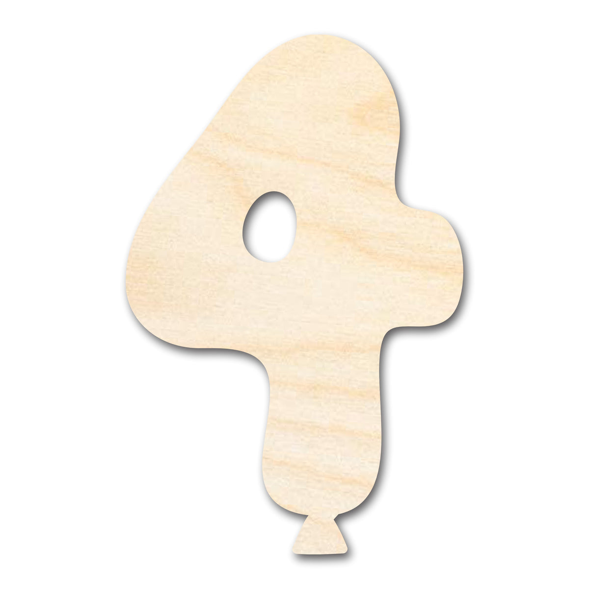 Unfinished Wood Balloon Number 4 Shape | DIY Craft Cutout | up to 46 ...