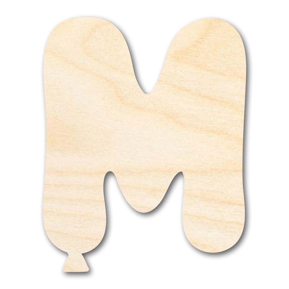 Unfinished Wood Balloon Letter M Shape | DIY Craft Cutout | up to 46 ...