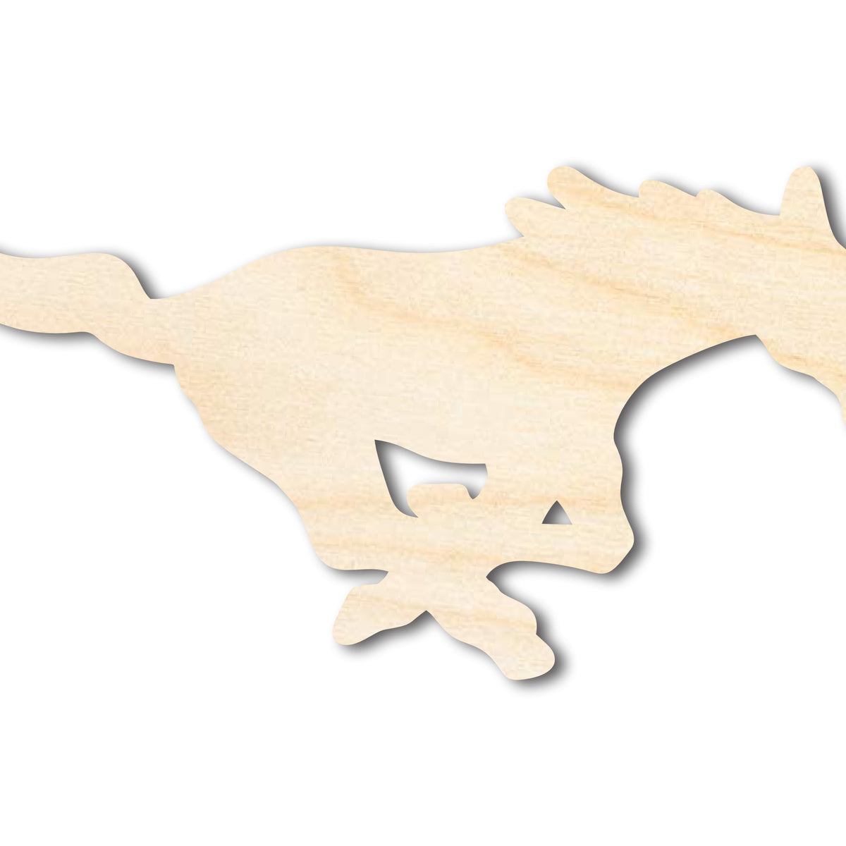 Unfinished Wood Mustang Mascot Shape | DIY Craft Cutout | up to 46" DI ...