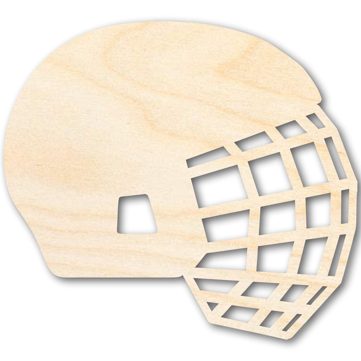 Unfinished Wood Hockey Helmet with Cage Shape | DIY Craft Cutout | up ...