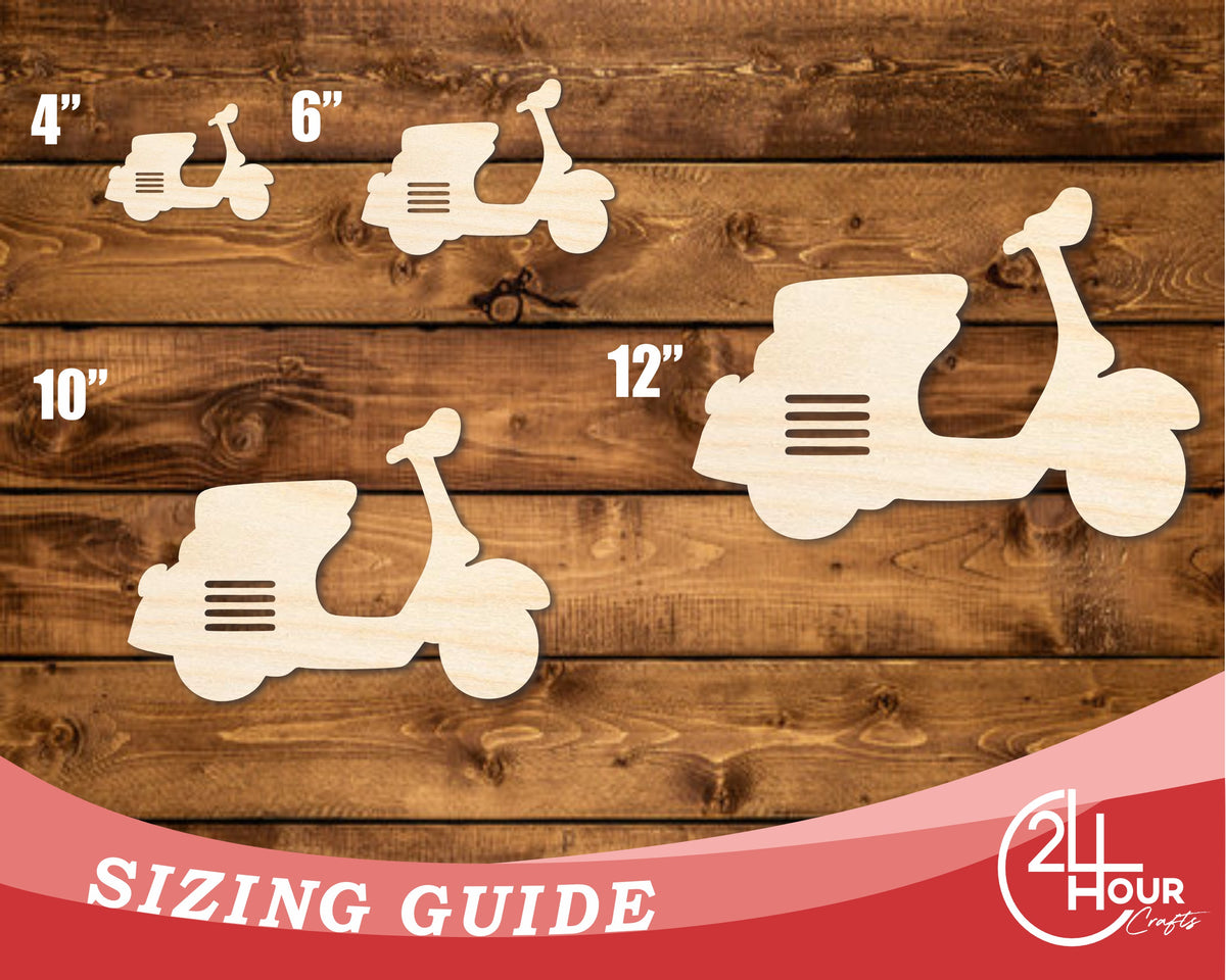 Unfinished Wood Moped Shape | DIY Craft Cutout | up to 46" DIY – 24 ...